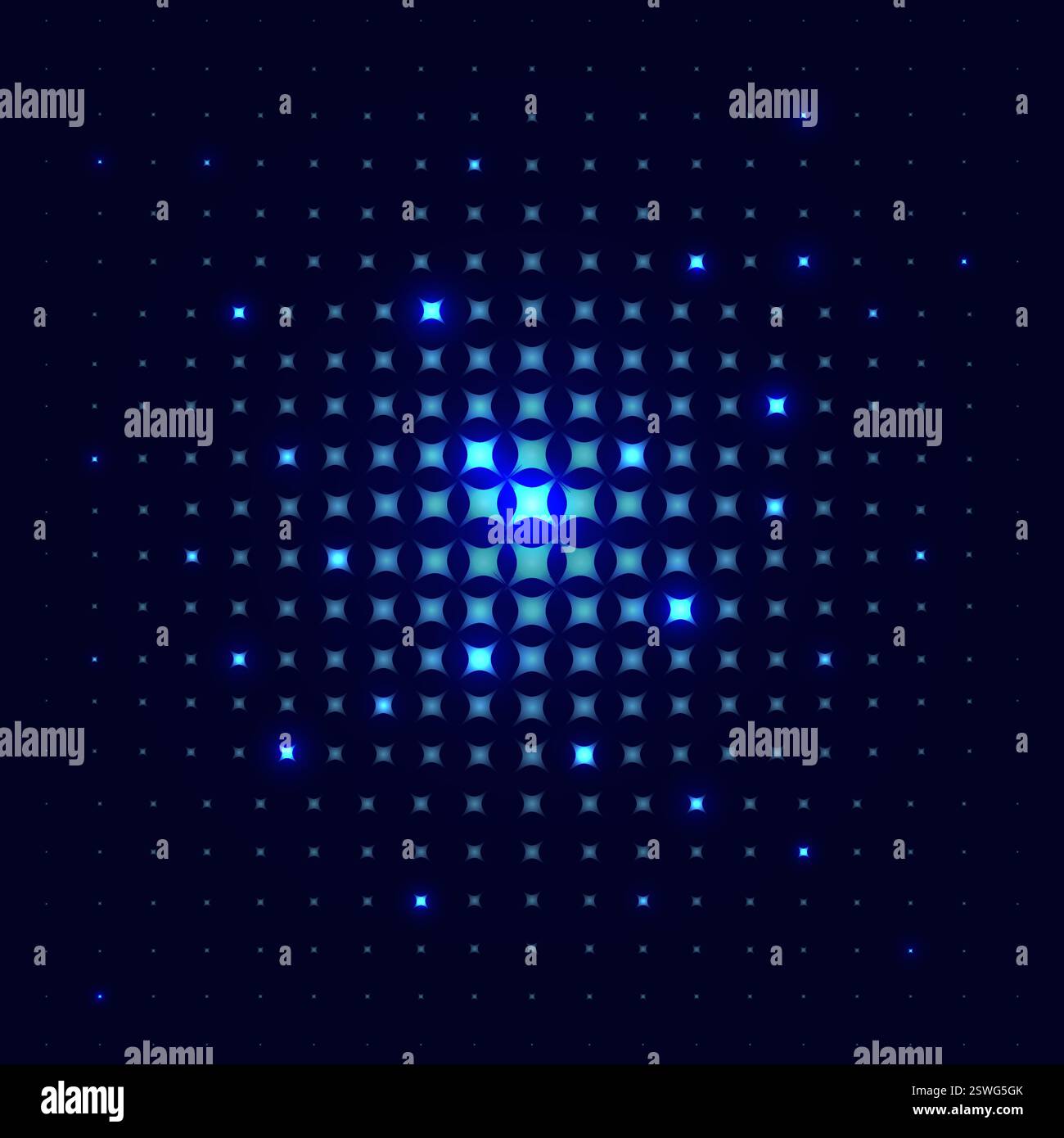 Vector blue technology halftone background. Grainy mosaic with ...