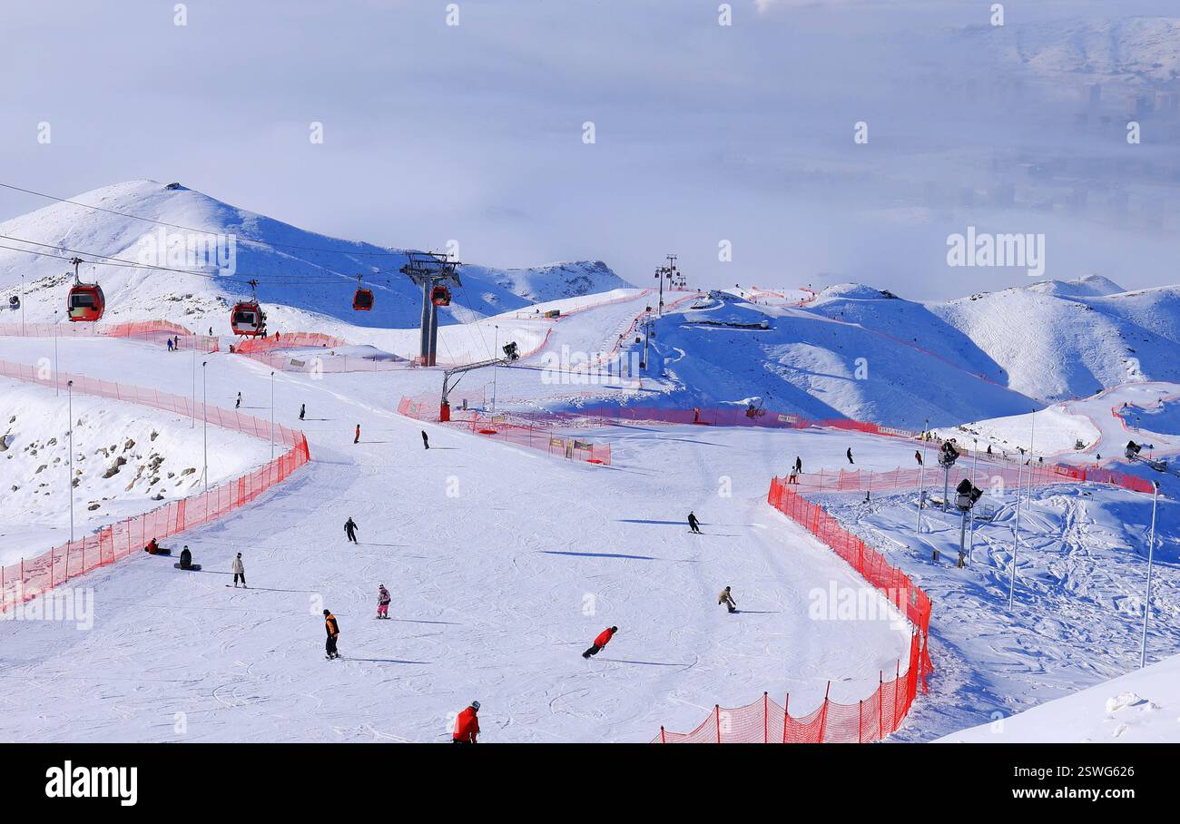 ALTAY, CHINA - FEBRUARY 21, 2025 - Snow lovers ski at the International ...