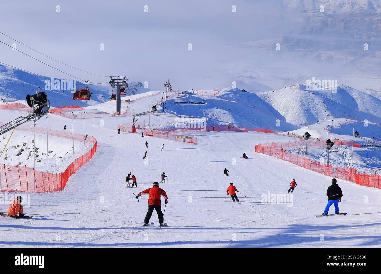 ALTAY, CHINA - FEBRUARY 21, 2025 - Snow lovers ski at the International ...