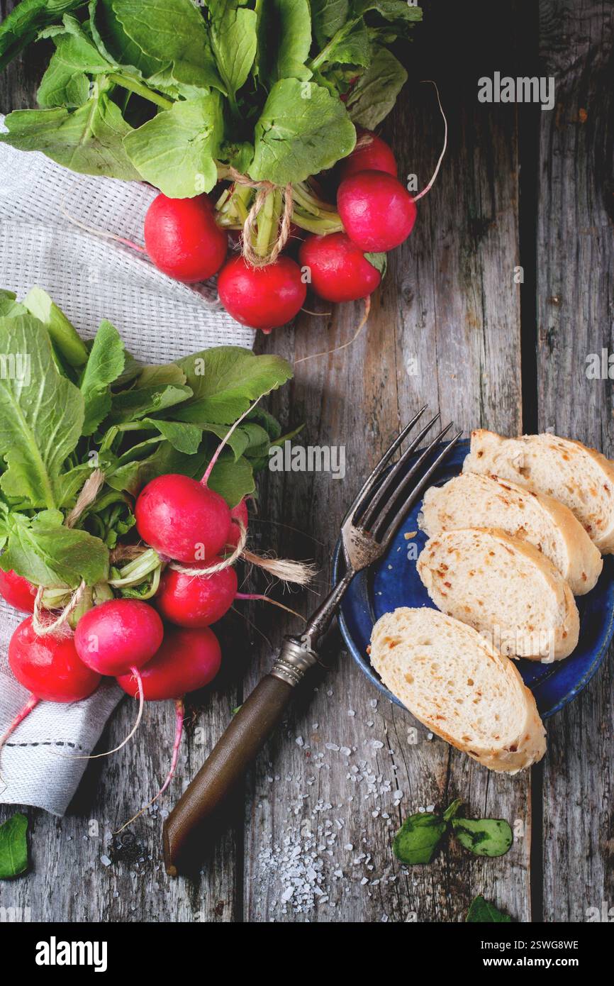 Top view red radishes hi-res stock photography and images - Alamy