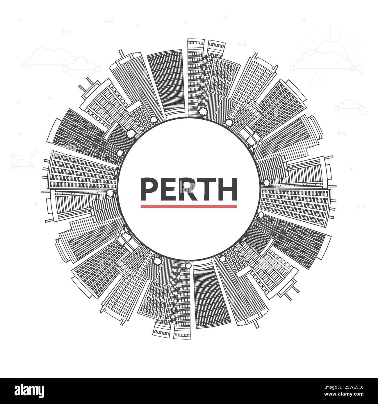 Perth city skyline silhouette hi-res stock photography and images - Alamy