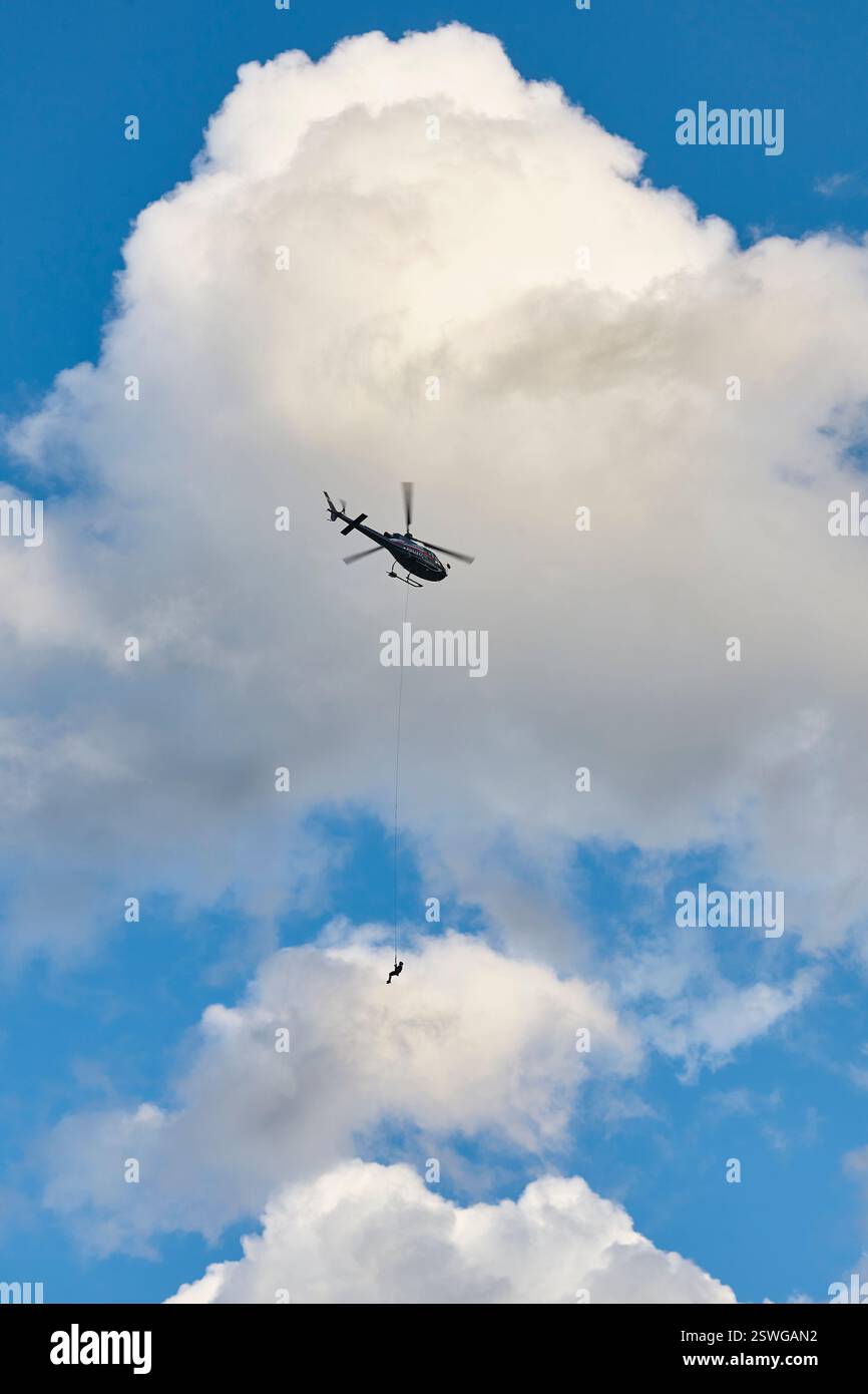 Helicopter rescue team training simulation. Austria police division ...