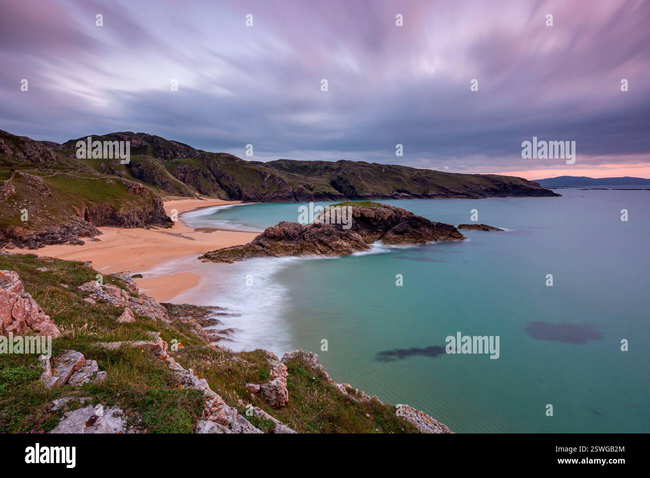 Stunning sunset at Murder Hole Beach, Boyeeghter Bay, Donegal, Ireland ...