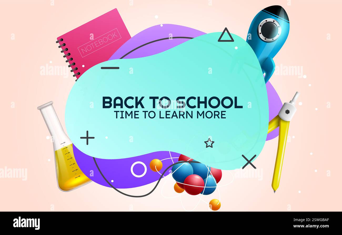 Back to school vector concept design. Back to school text in science ...