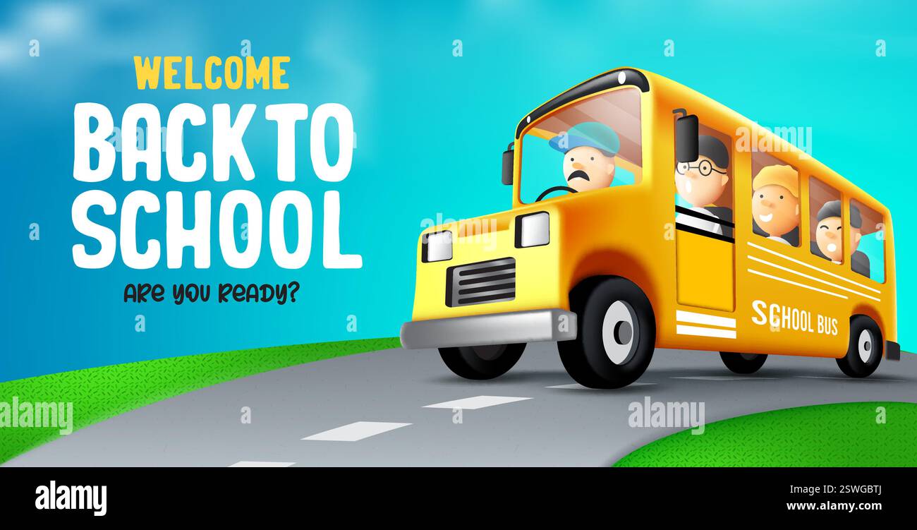 Back to school vector concept design. Back to school text with students ...