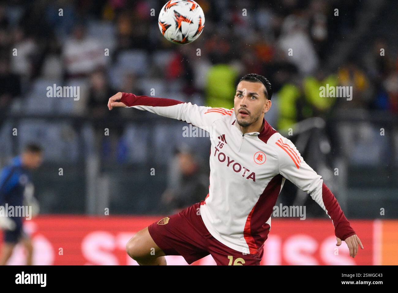 Rome, Italy. 20th Feb, 2025. Romaâ??s Leandro Paredes during the UEFA ...