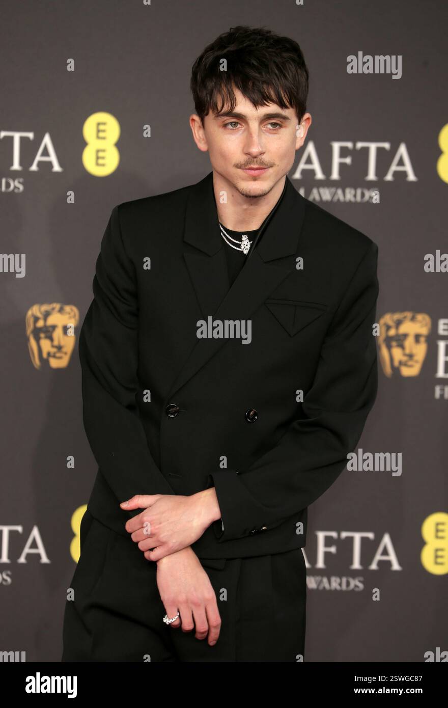 Timothee Chalamet attends the 2025 BAFTA Film Awards at The Royal ...