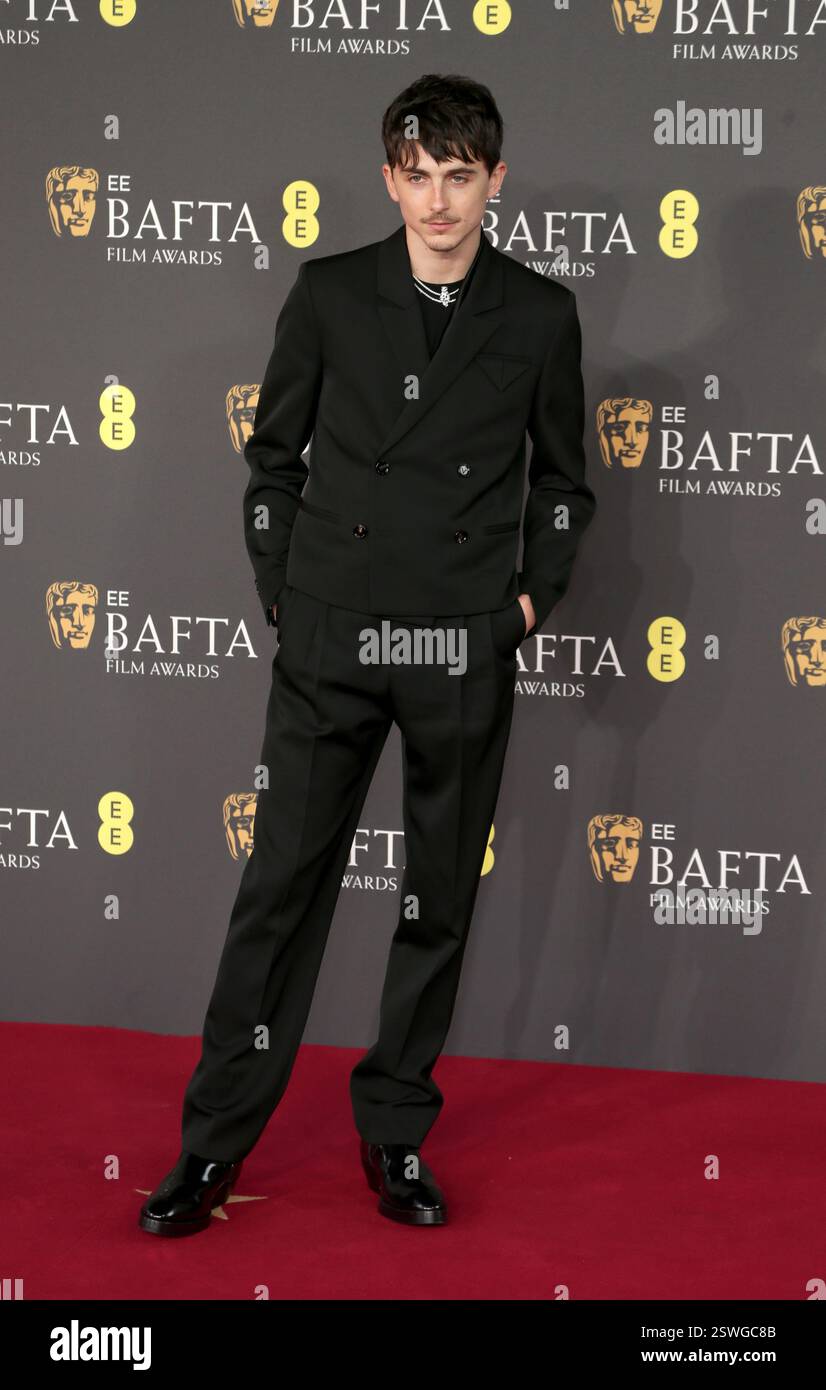 Timothee Chalamet attends the 2025 BAFTA Film Awards at The Royal ...