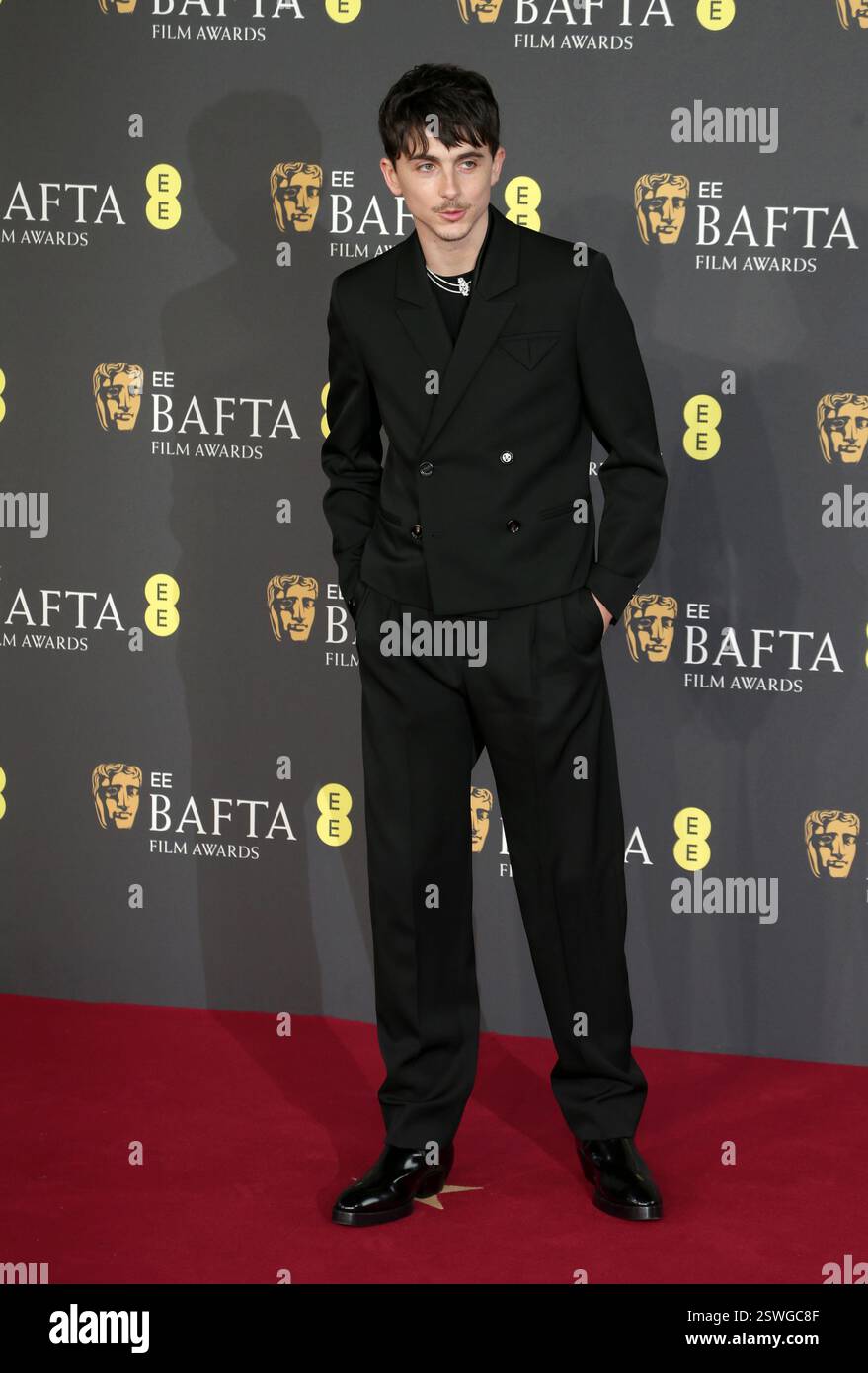 Timothee Chalamet attends the 2025 BAFTA Film Awards at The Royal ...
