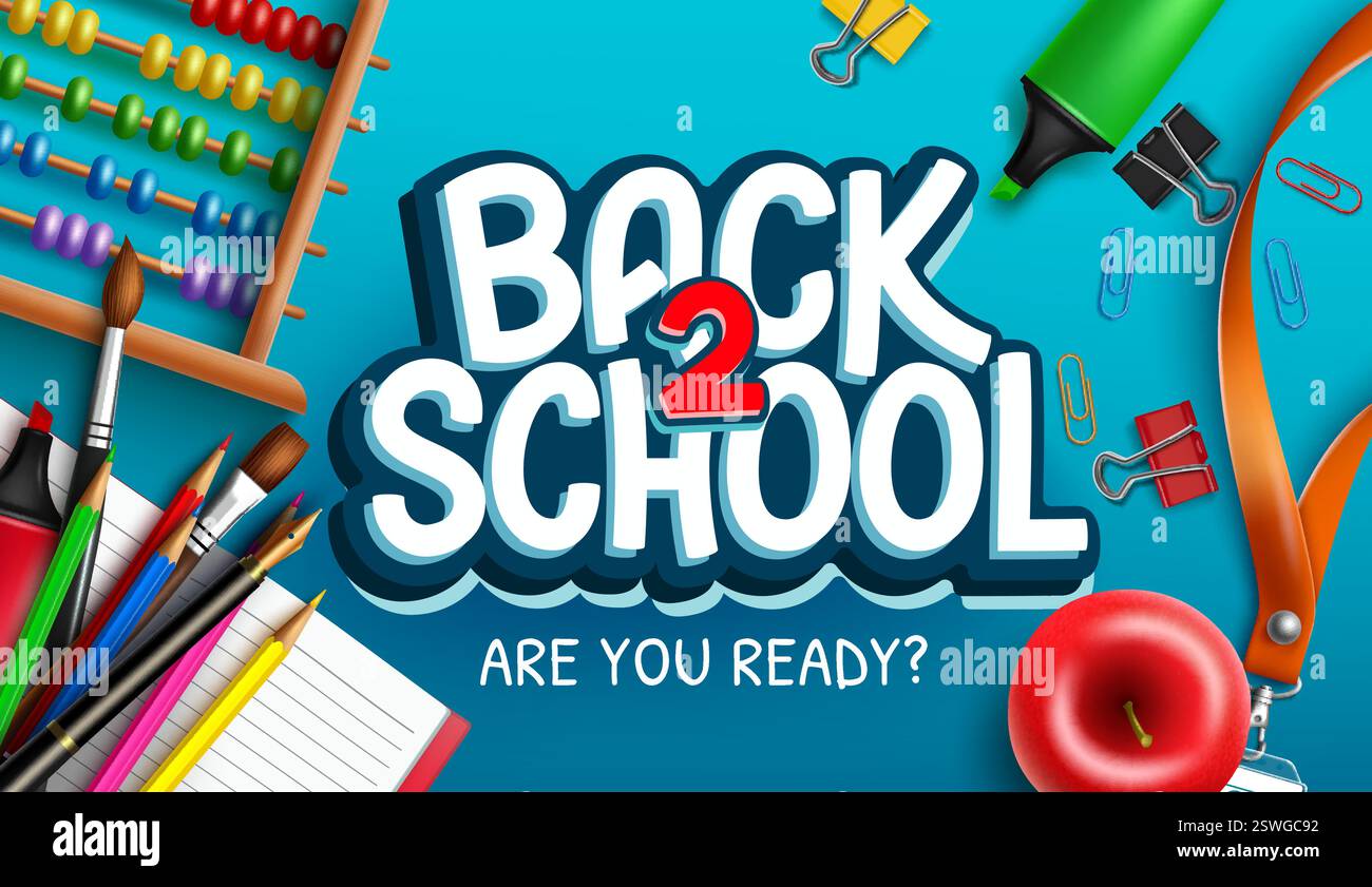 Back to school vector background design. Back to school text with art ...