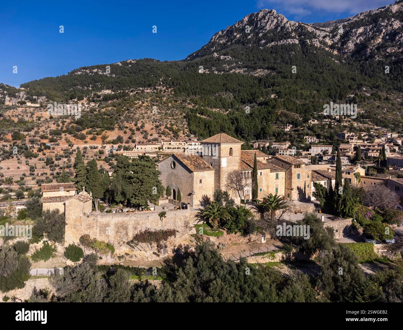 cemetery and parish church of San Juan Bautista and village, 14th ...