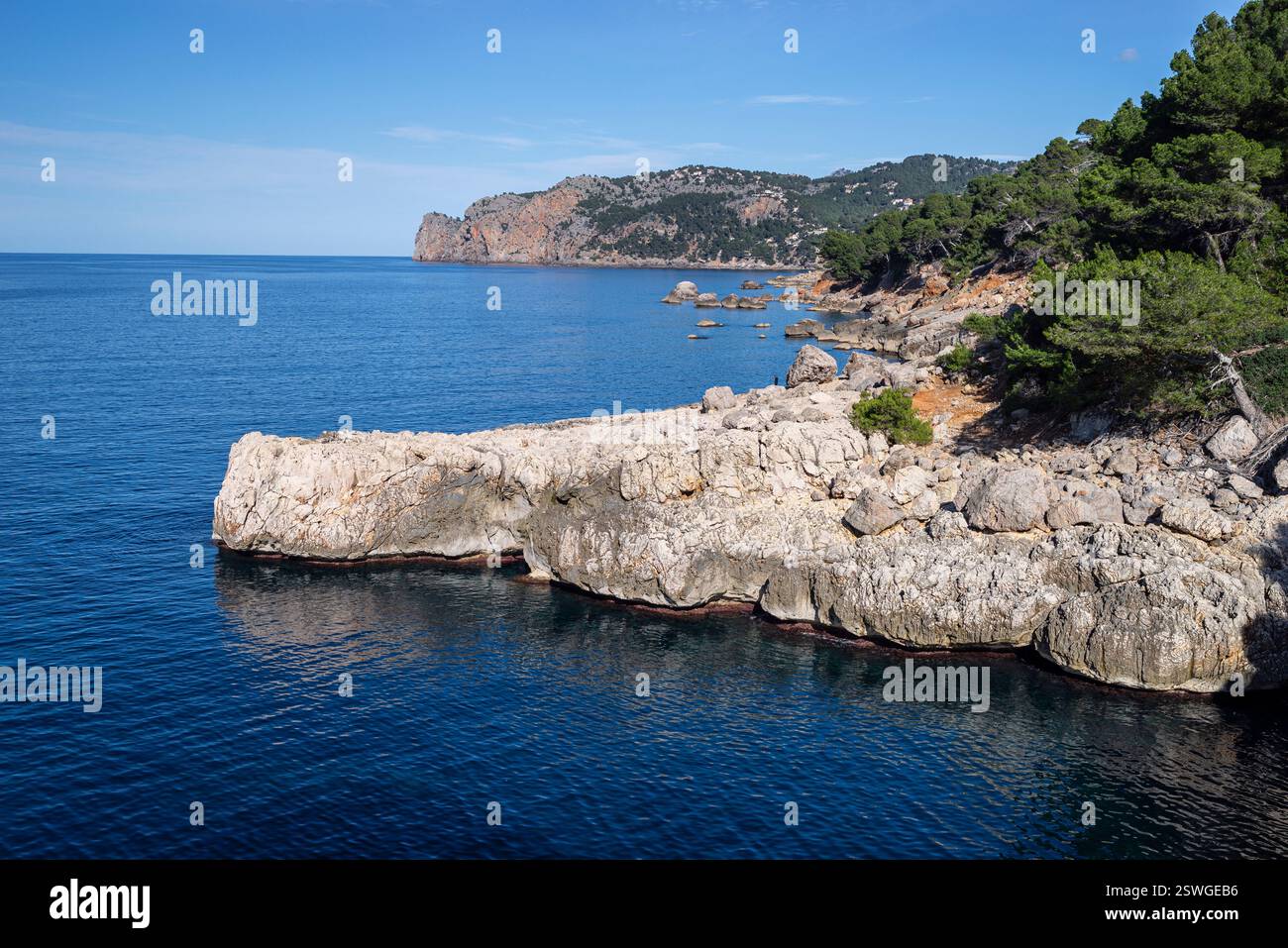 Son Beltran coast with reefs and islets, Llucalcari, Deia, Natural area ...