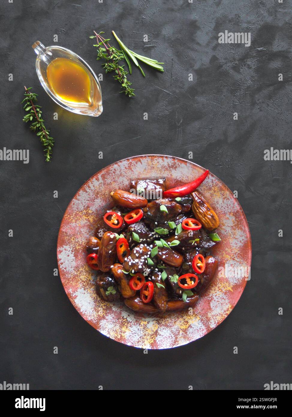 Moroccan Beef Tagine with date sauce. Crispy beef in sweet and sticky ...