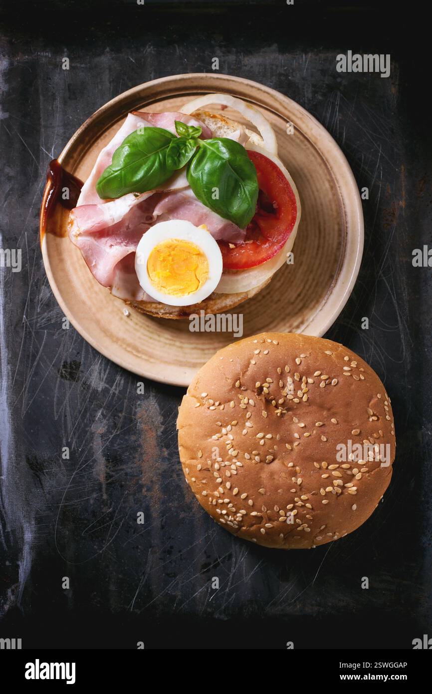 Toasted sandwich top view hi-res stock photography and images - Alamy