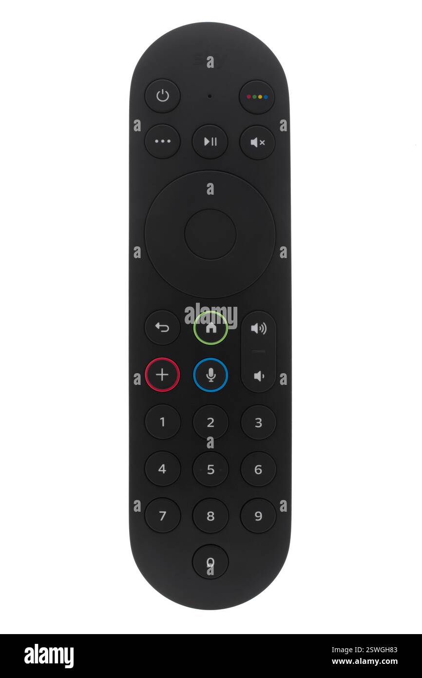 Sky Stream remote control on white background Stock Photo - Alamy