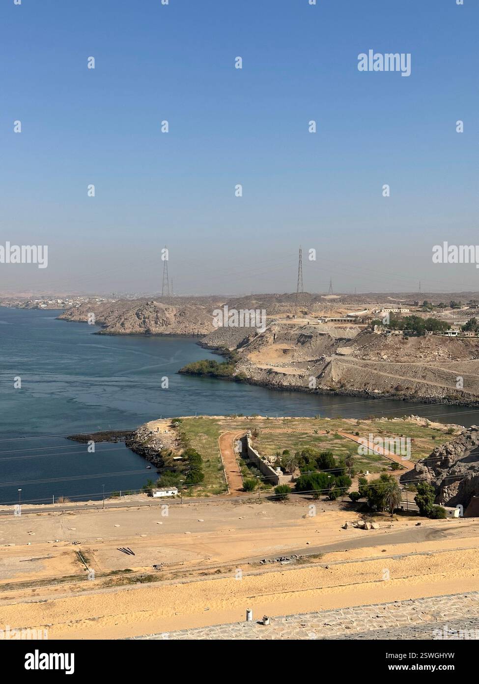 Scenery view of Aswan High Dam in sunny day, Egypt Stock Photo - Alamy