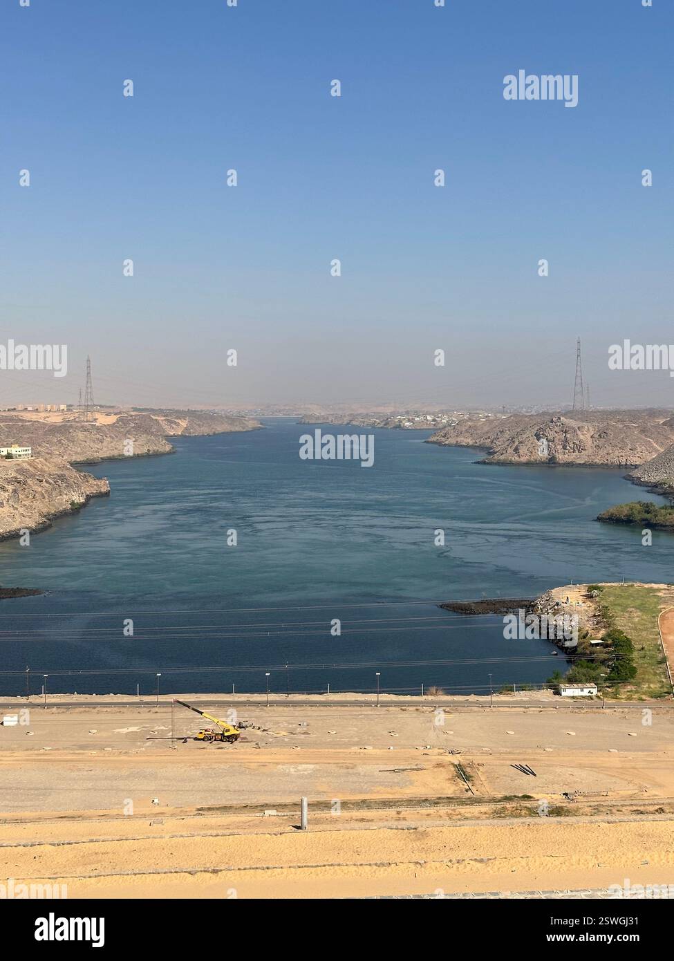 Scenery view of Aswan High Dam in sunny day, Egypt Stock Photo - Alamy