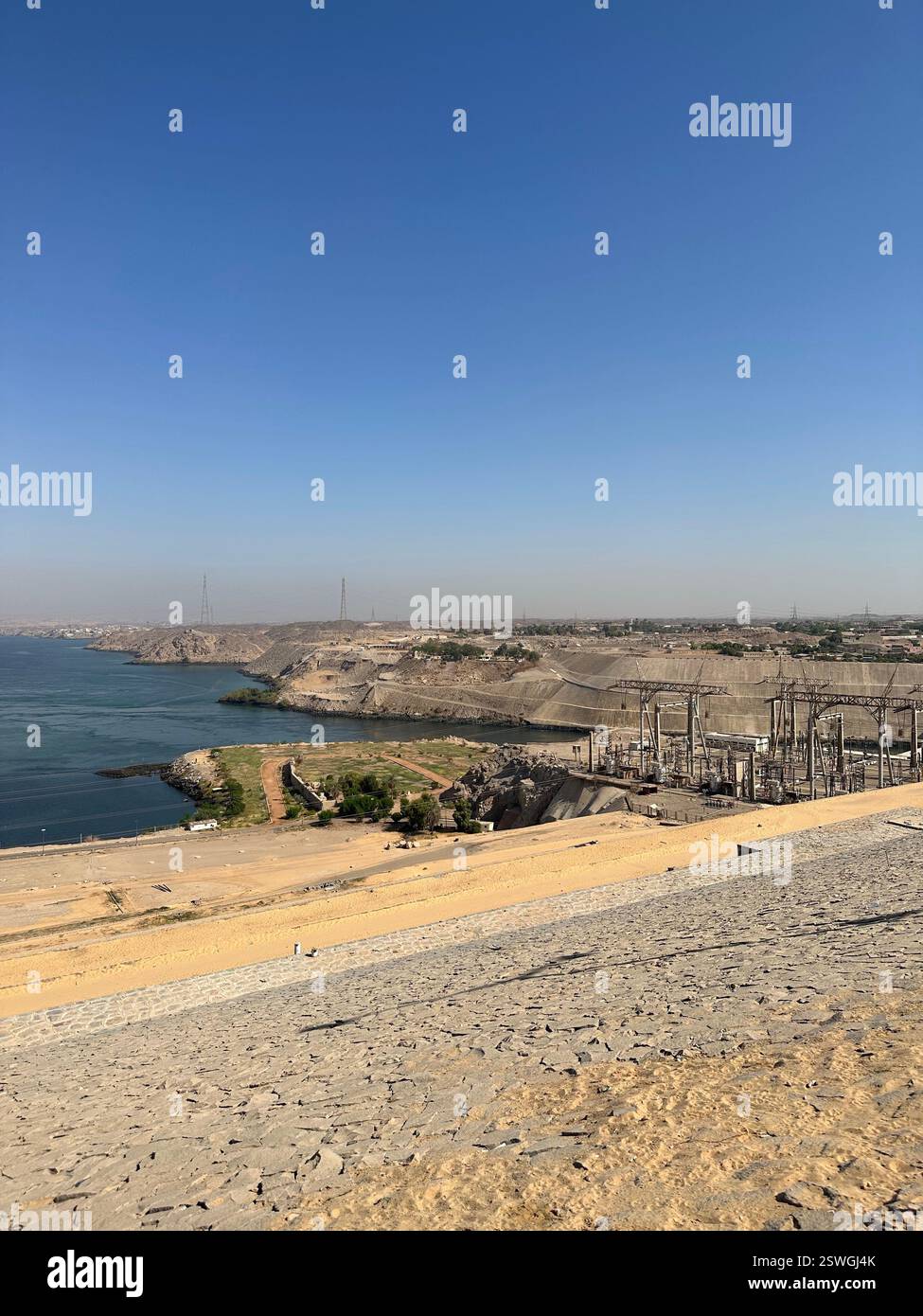 Scenery view of Aswan High Dam in sunny day, Egypt Stock Photo - Alamy
