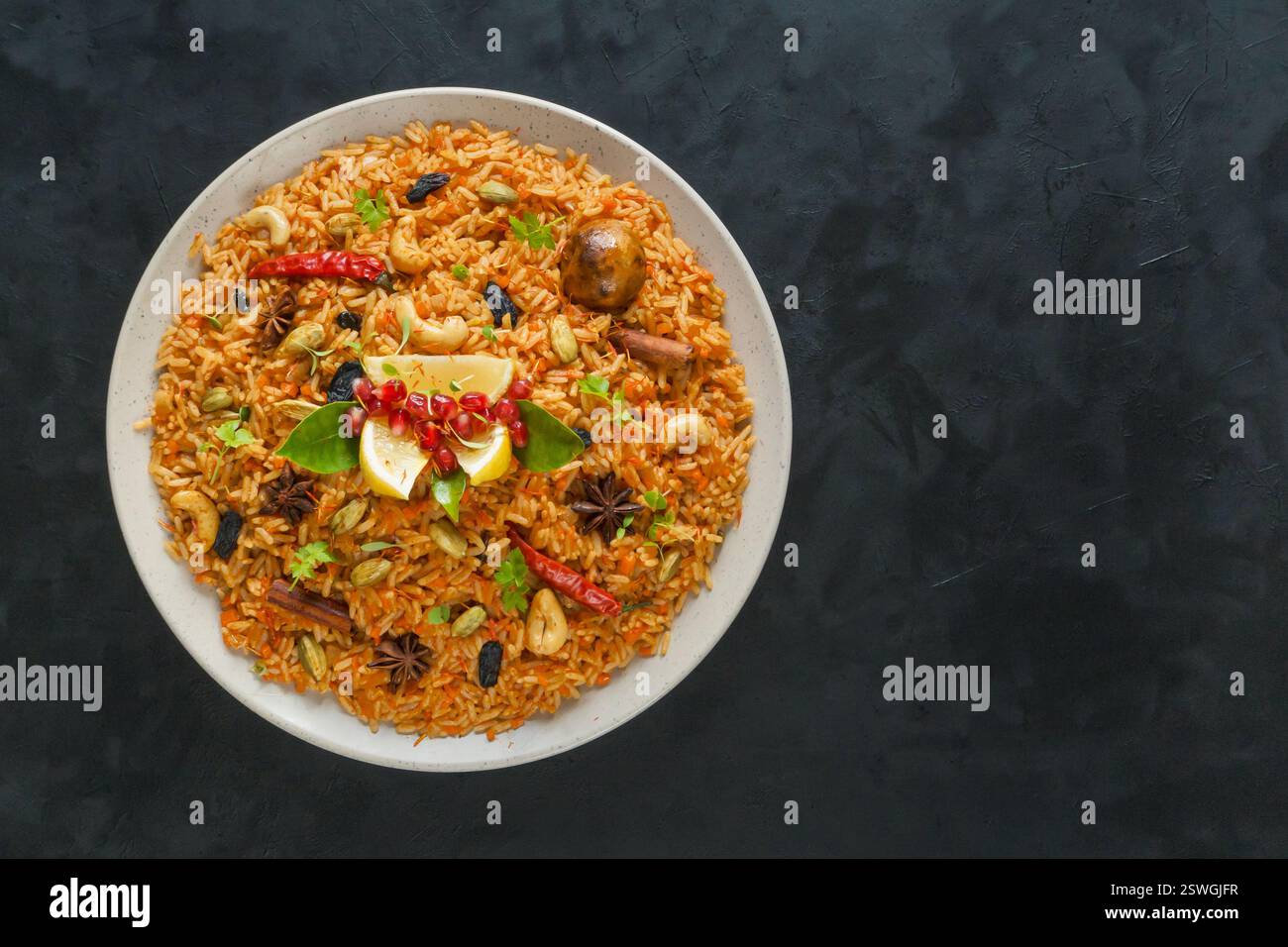 Ramadan food. Vegetarian Kabsa with rice Stock Photo - Alamy