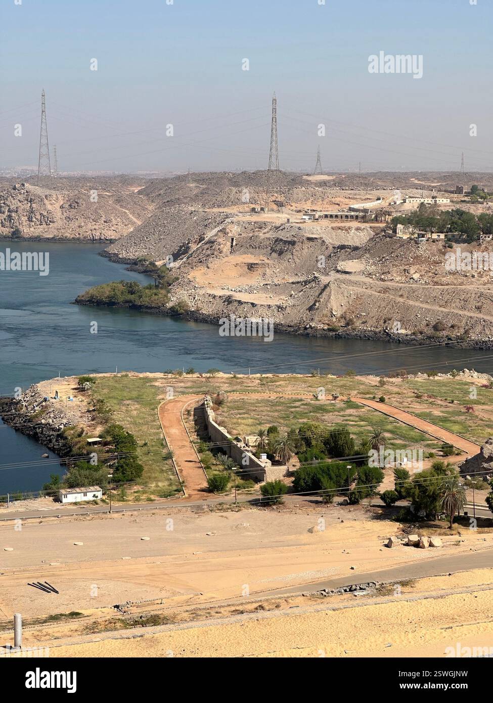 Scenery view of Aswan High Dam in sunny day, Egypt Stock Photo - Alamy