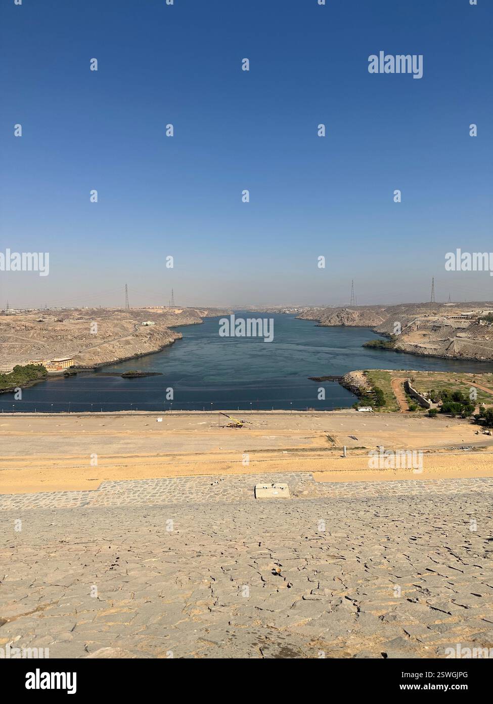 Scenery view of Aswan High Dam in sunny day, Egypt Stock Photo - Alamy