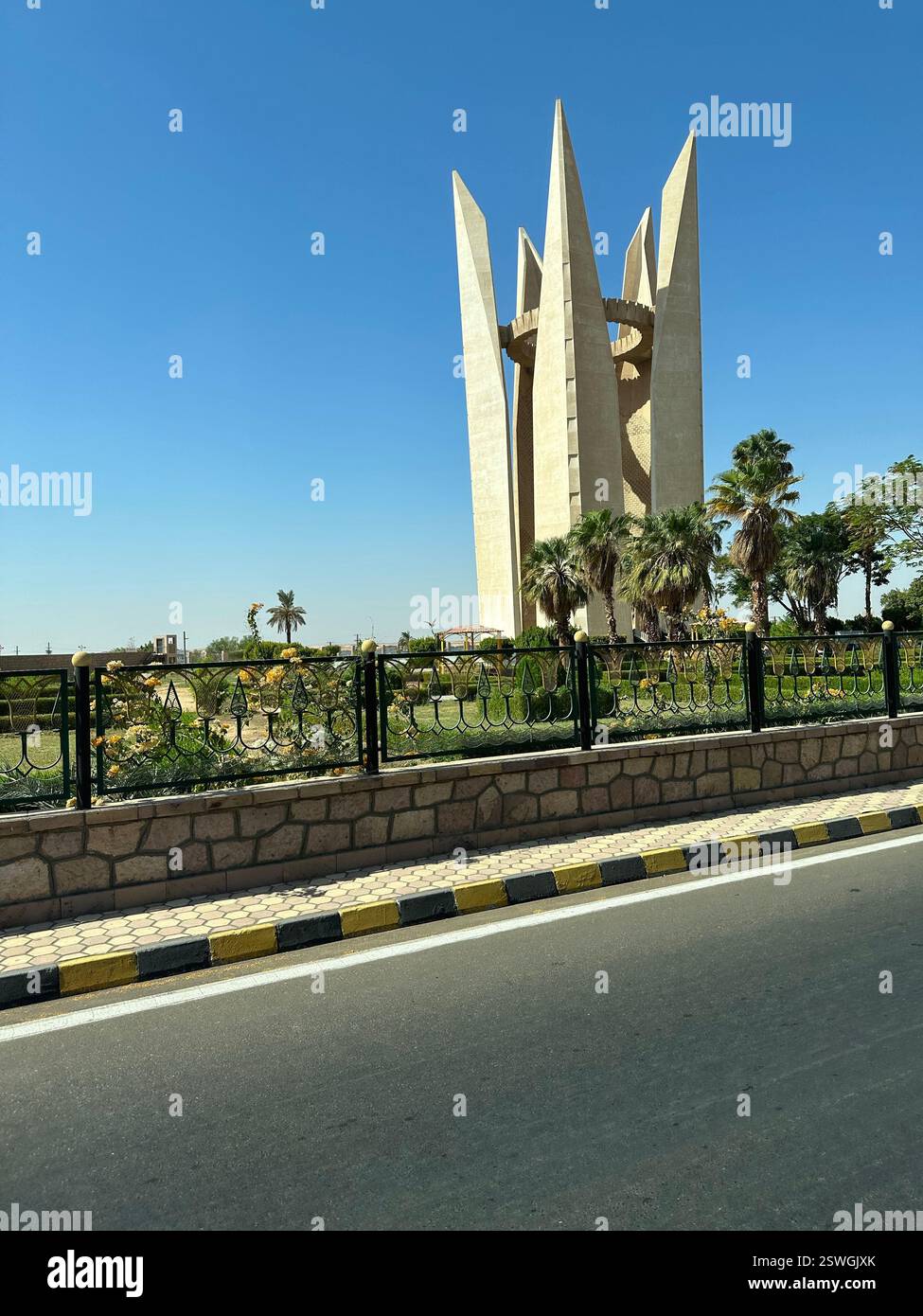 View of Soviet-Egyptian Friendship Monument at Aswan High Dam, Egypt ...