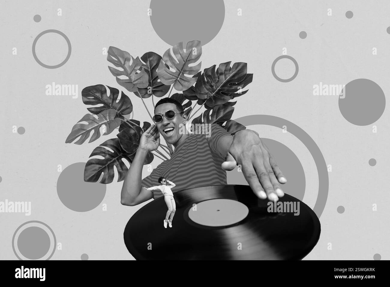 Creative photo 3d collage artwork poster picture postcard of funky ...