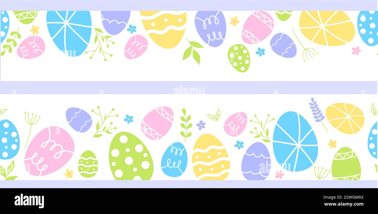 Easter eggs composition hand drawn black on white background ...