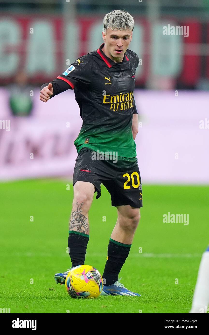 AC Milan's Alex Jimenez the Serie A soccer match between Milan and ...