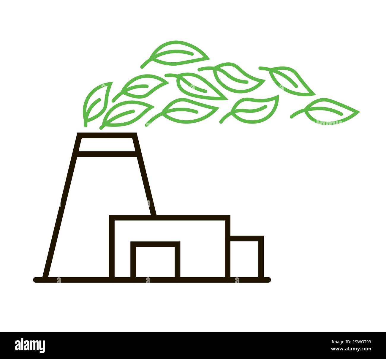 Eco-friendly industry with green energy solutions, reducing carbon footprint and air pollution ...