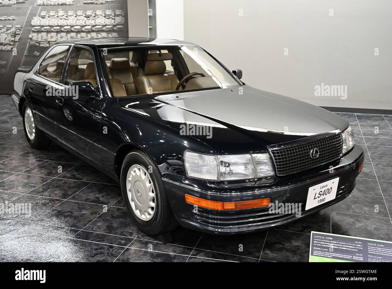 Lexus LS400 of Toyota is on display at the Toyota automobile museum in ...