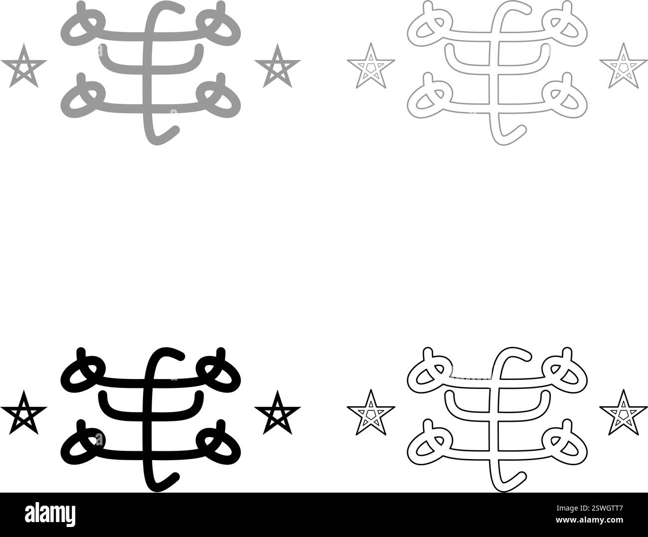 Symbol Persni Bahaism Baha'i Bahai set icon grey black color vector ...