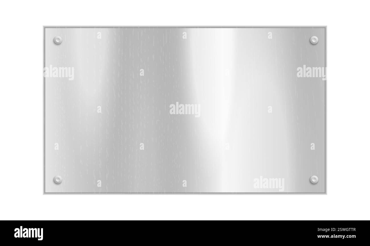 Gold plate. Metal plaque mockup. Golden frame. Vector brass rectangle ...