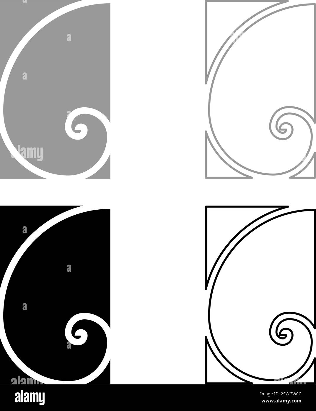 Golden ratio section Sacred geometry symbol ration proportions set icon ...