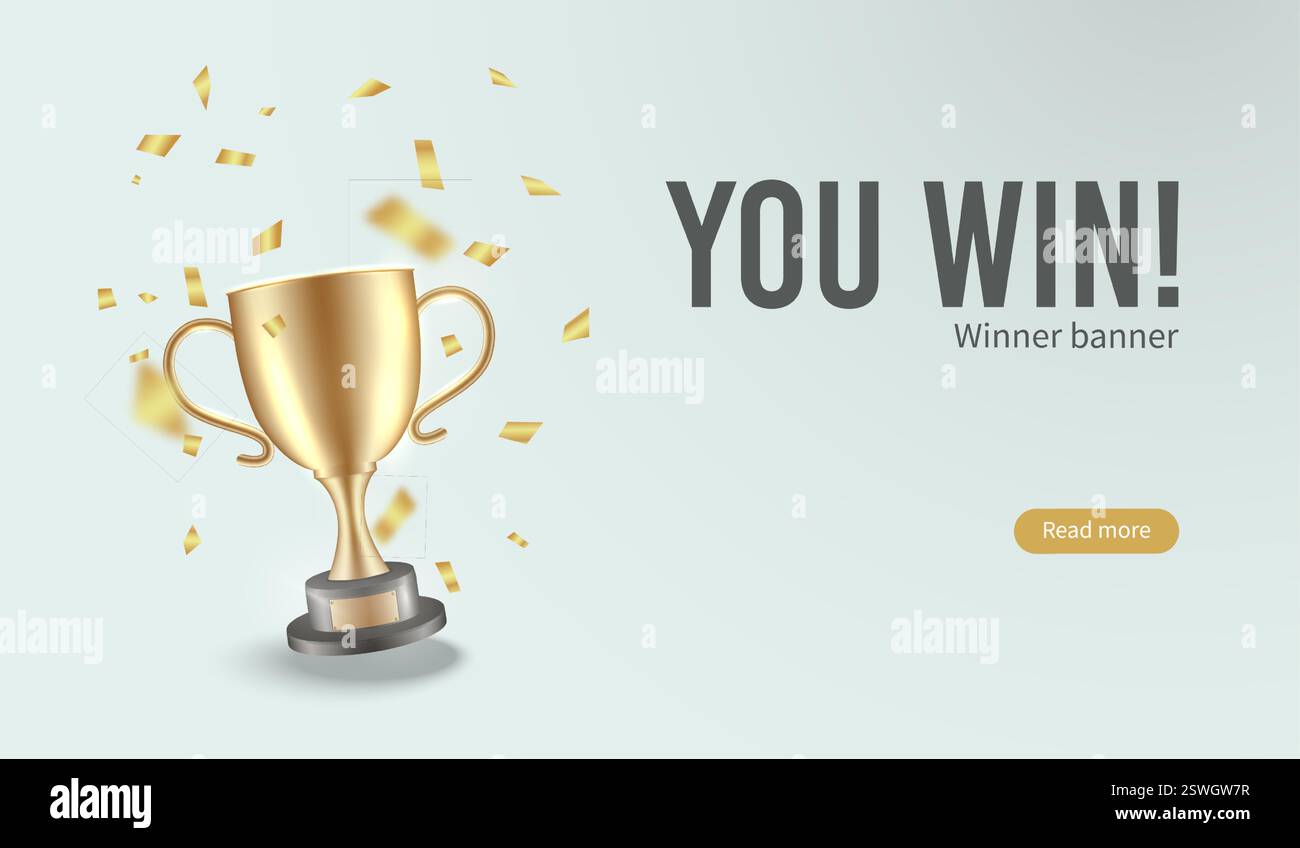 Victory Trophy with You Win Message, Award Cup and Prize Symbol for ...