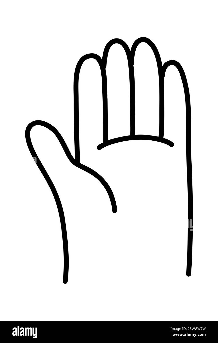 Hand-Drawn Open Palm Gesture Vector Illustration for Communication, UI ...