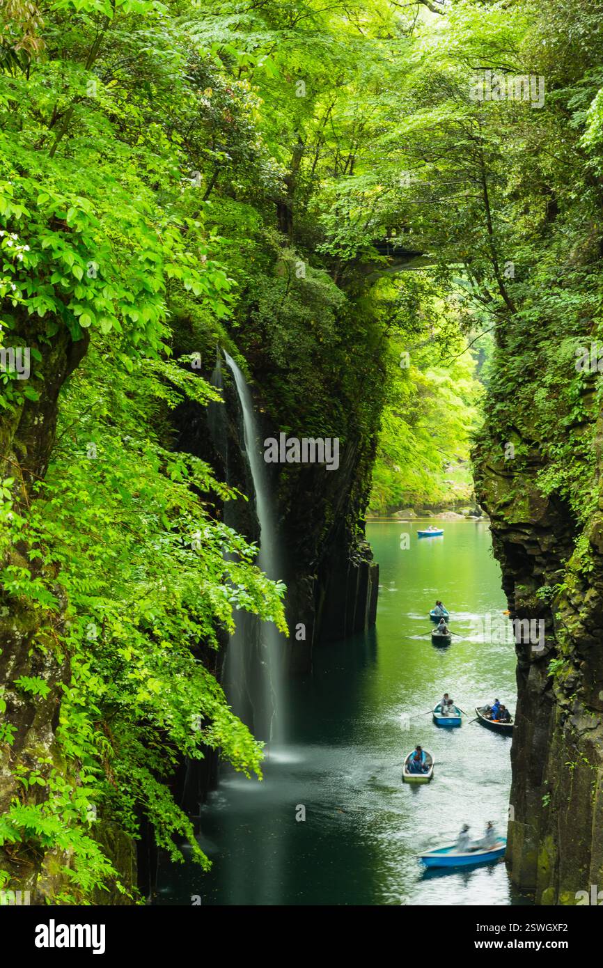 Takachiho Gorge and Manai Falls in Miyazaki Prefecture, Japan Stock ...