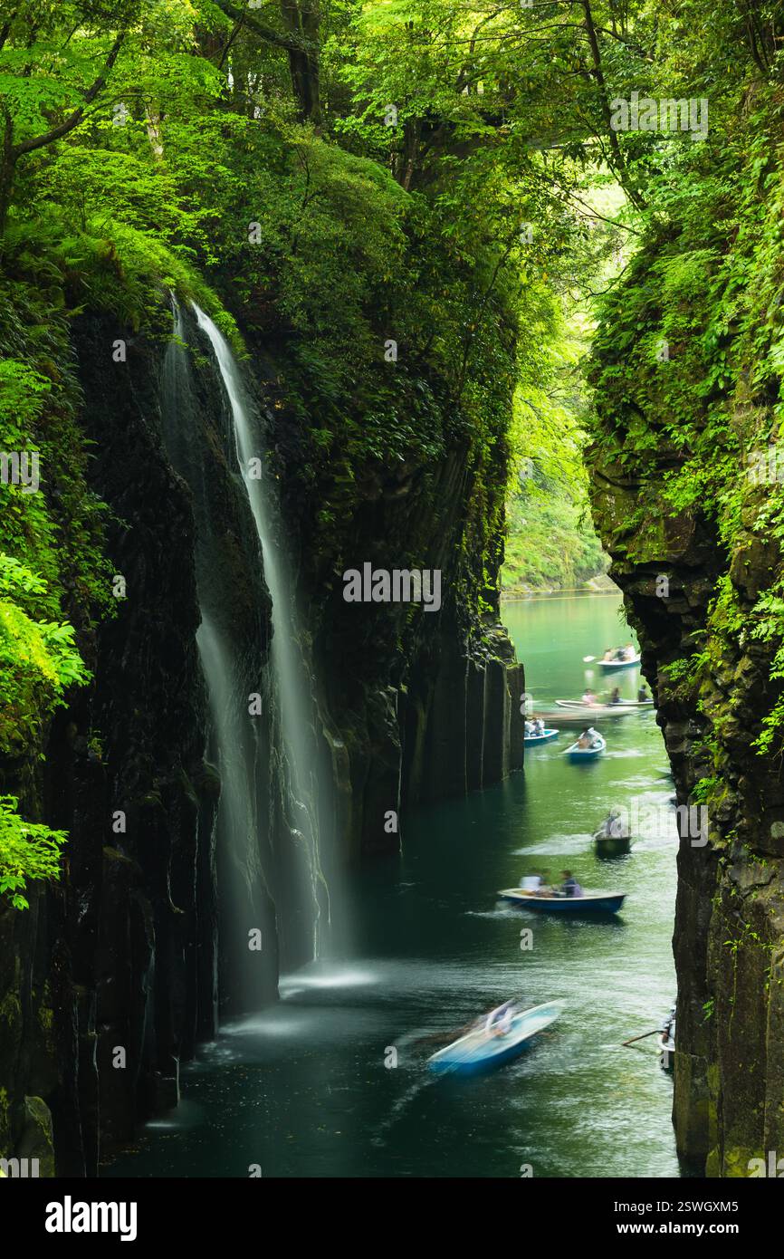 Takachiho Gorge and Manai Falls in Miyazaki Prefecture, Japan Stock ...