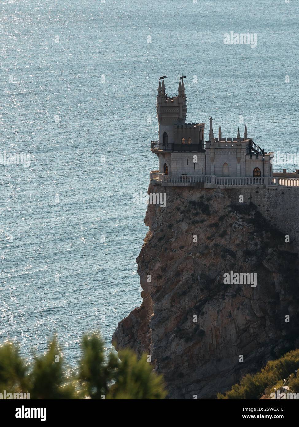 Vertical view of the Castle on a cliff Stock Photo - Alamy