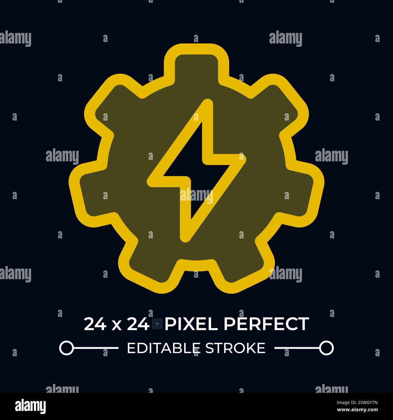 Lightning symbol in gear Stock Vector Images - Alamy