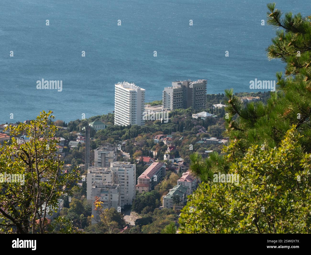 View of Yalta and the sea from above Stock Photo - Alamy