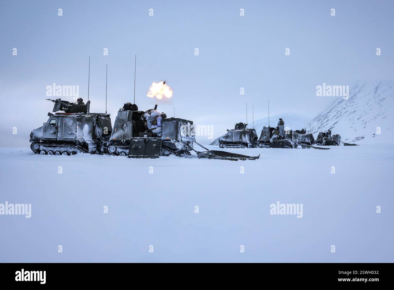 Undated handout photo issued by the Ministry of Defence of Mortar Troop ...