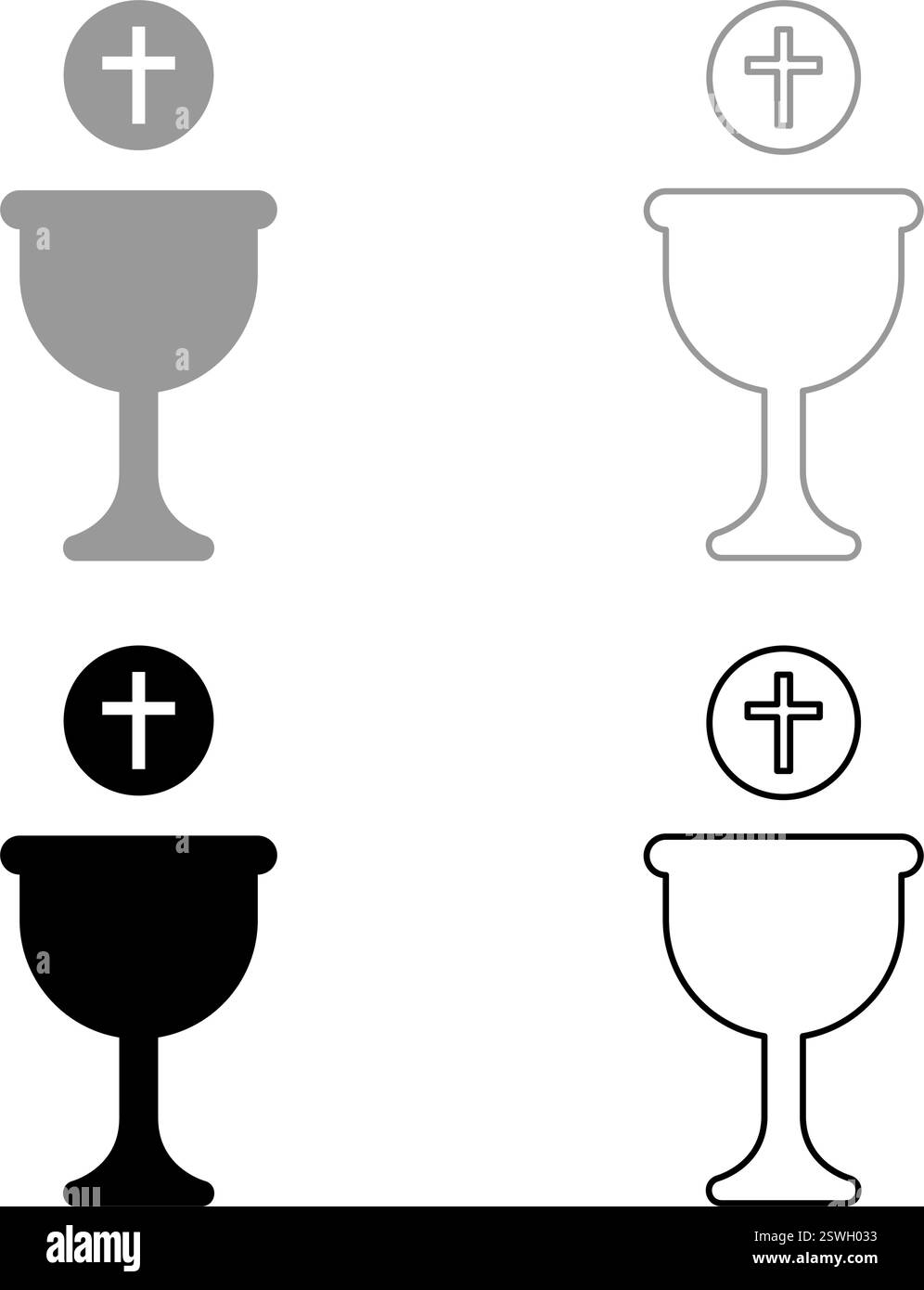 Corpus christi holy communion set icon grey black color vector ...