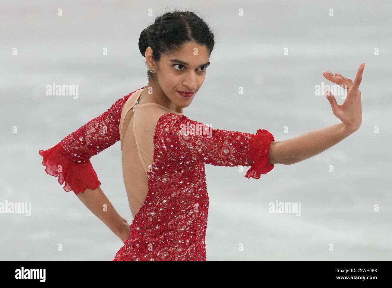Tara Prasad of India performs during the women's short program at the ...