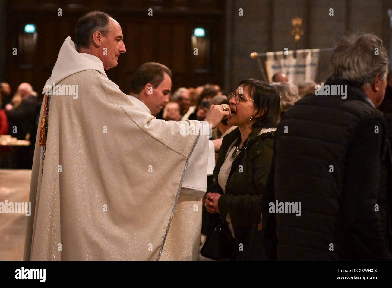 Cardinal of Ajaccio Francois-Xavier Bustillo performs a mass at Notre ...