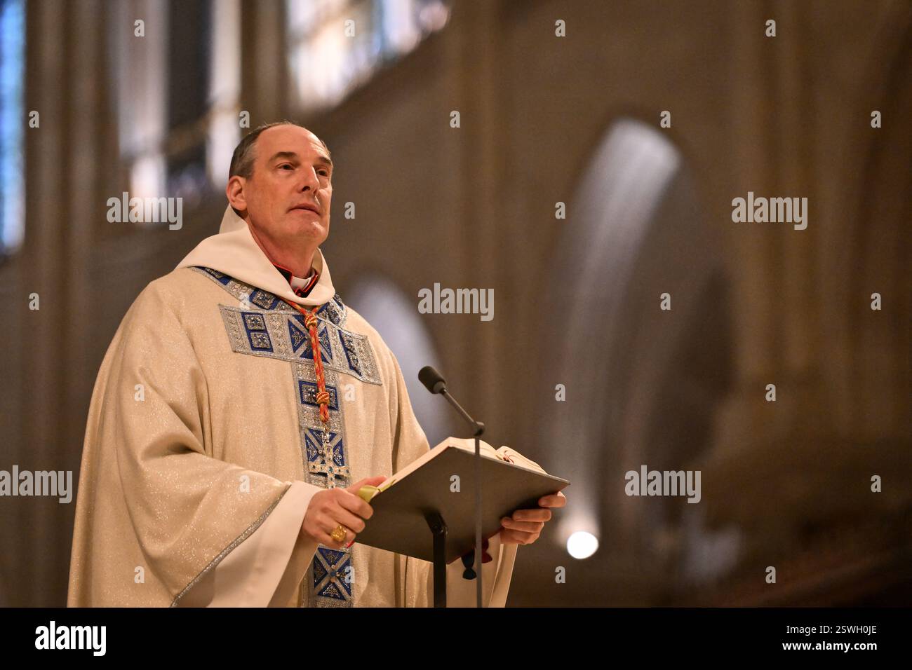 Cardinal of Ajaccio Francois-Xavier Bustillo performs a mass at Notre ...