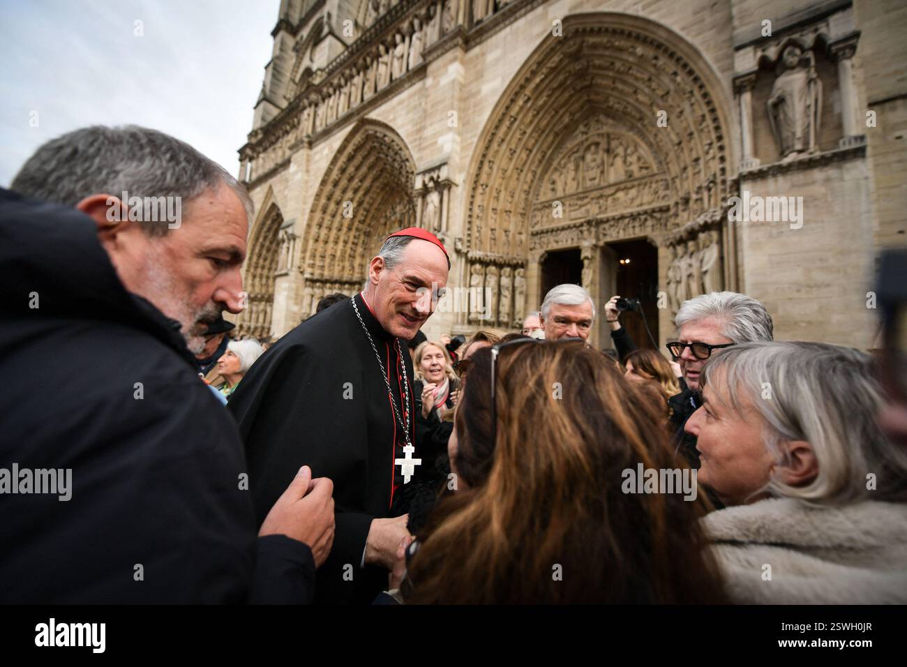 Cardinal of Ajaccio Francois-Xavier Bustillo meets with attendees after ...