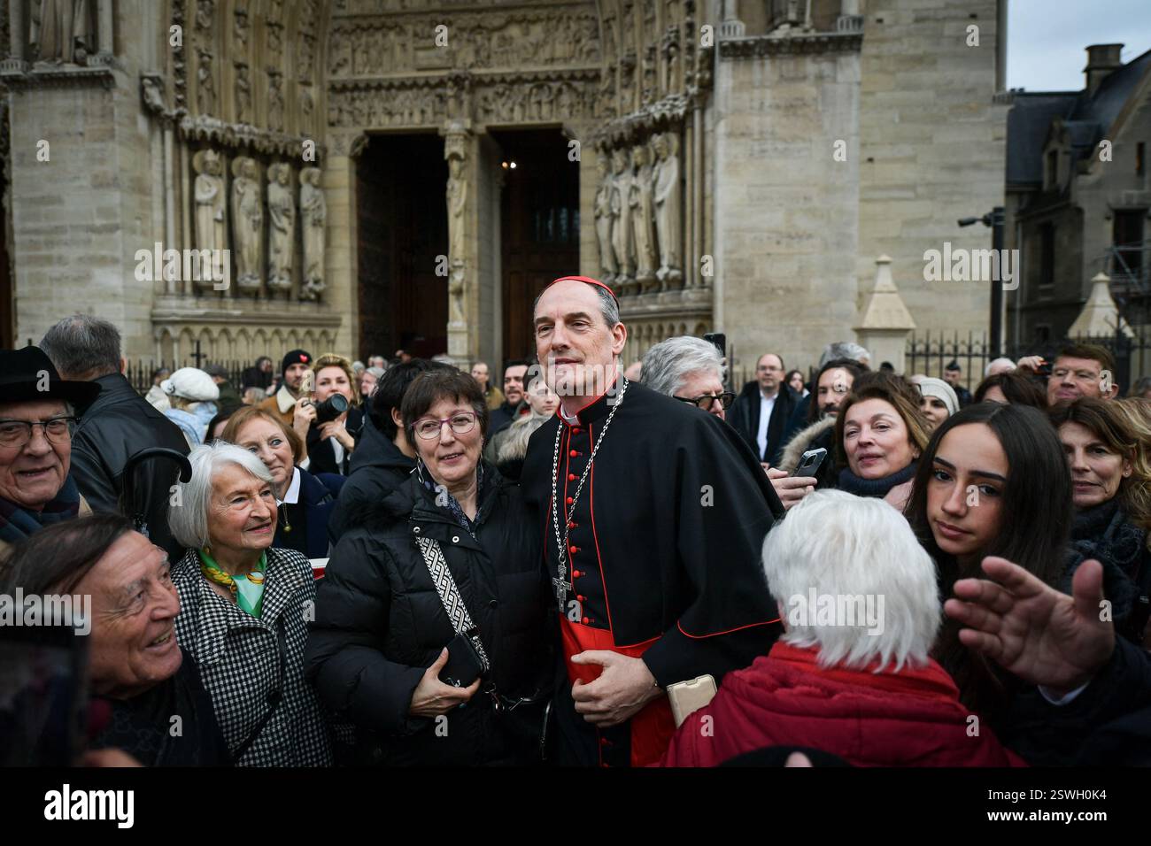Cardinal of Ajaccio Francois-Xavier Bustillo meets with attendees after ...