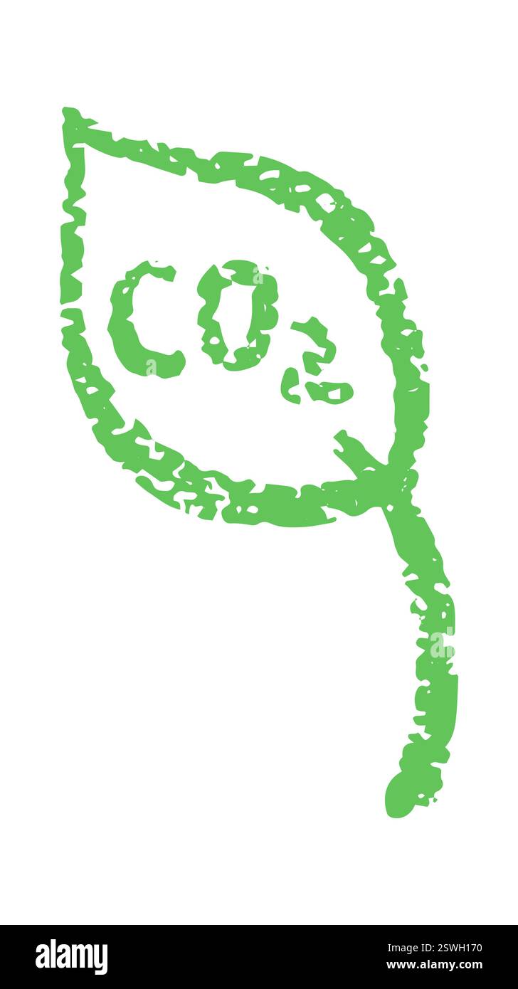 CO2 Reduction Green Leaf Icon for Sustainable Energy, Carbon Footprint ...