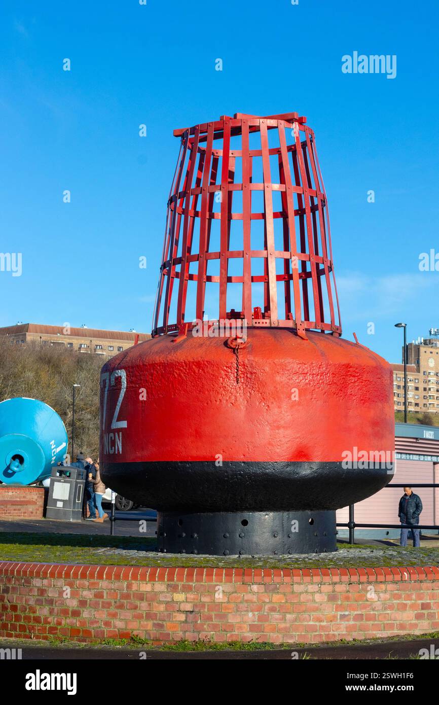 red warning (port side) channel marker buoy fish quay north shields ...